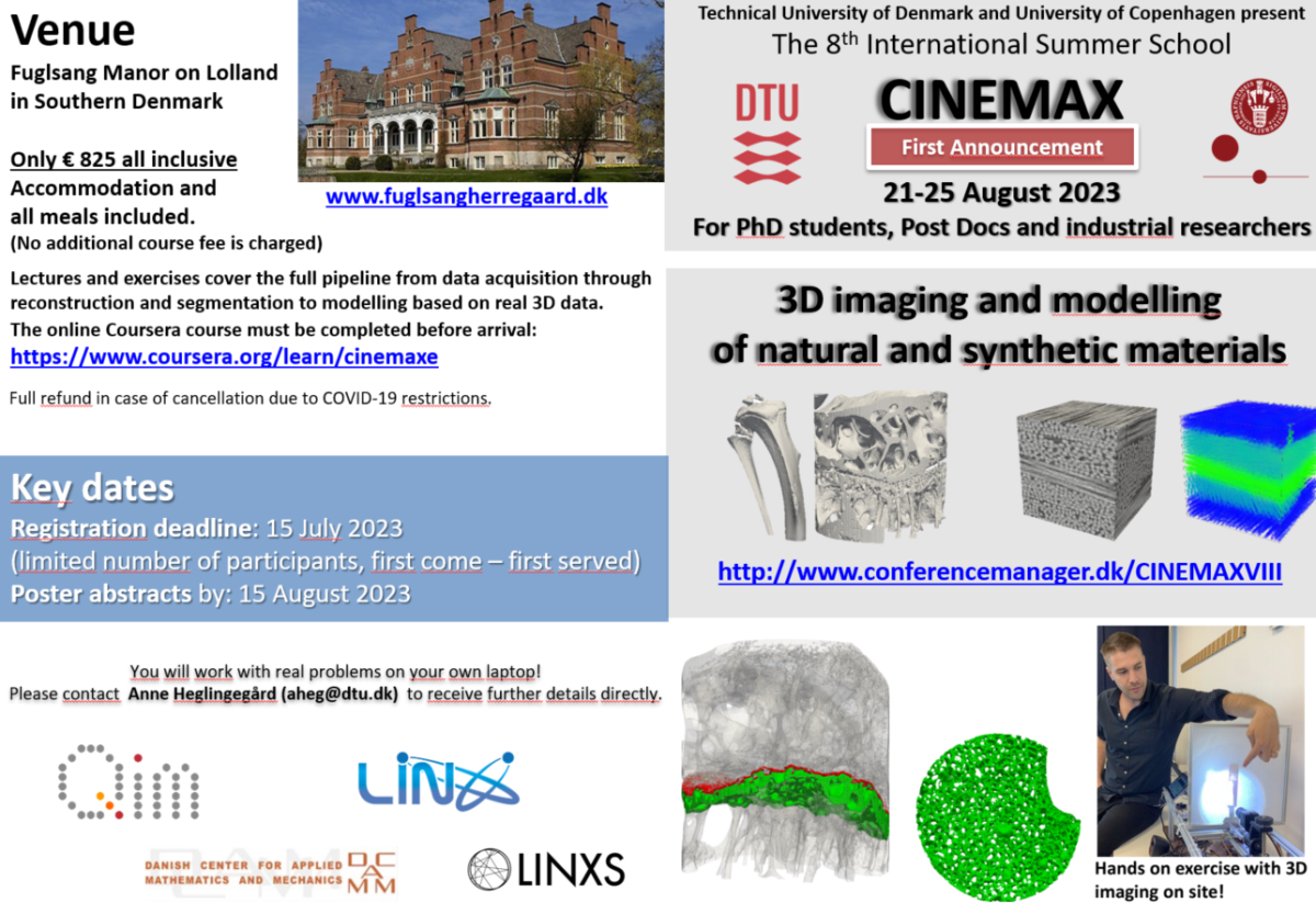 CINEMAX: 3D modelling and imaging of material microstructure – PhD summer school – QIM